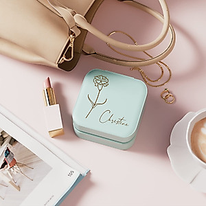 ALBK Personalized Gifts for Women - Personalized Travel Jewelry Box for Girls, Custom Small Travel Jewelry Case, Bridesmaid Proposal Gifts, Mini Jewelry Box, Gifts for Birthday Wedding Christmas