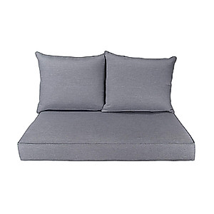 BOSSIMA Patio Furniture Cushions Comfort Deep Seat Glider Loveseat Cushion Indoor Outdoor Seating Cushions Light Grey