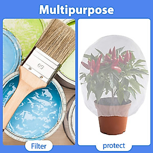 Sukh 10PCS Paint Strainer Bag - 5 Gallon Paint Filter Strainer Bucket Strainer with Elastic Drawstring Top Opening Nylon Mesh Filter White Fine Mesh Bag for Paint Gardening