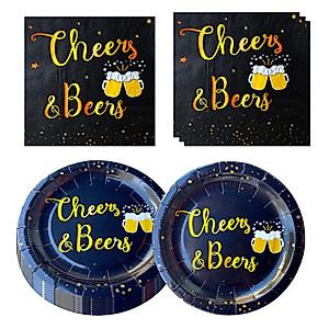 Cheers Beers Birthday Party Supplies(20 Plates and 16 Napkins), for Cheers Beers Theme Birthday Party Decorations
