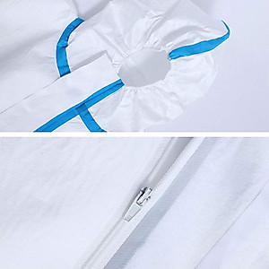 Protective Overalls Disposable Coveralls for Full Protection with Reinforced Isolation Seam Elastic Cuff and Hood (XL)