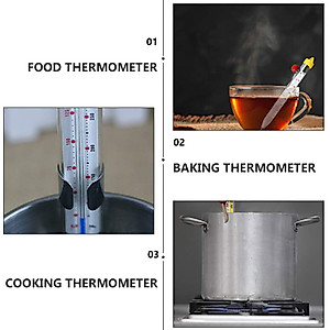 YARDWE Candy T- hermometer Syrup Jam Jelly Deep Fry Sugar Glass Temperature Monitor with Hanging Hook Pot Clip for Kitchen Food Cooking