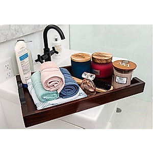 Bamboo Land- Large Wooden Serving Tray, 20”x14’’, Dark Brown, Trays for Serving Food, Wooden Trays for Decor, Breakfast Tray, Serving Tray with Handles, Wood Serving Tray, Food Serving Tray