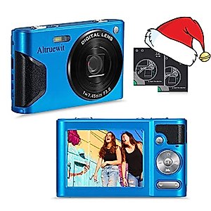 48MP Mini Kids Digital Camera for Boys,Teens,Beginners-16X Zoom 4K Compact Digital Photo Camera Video Camera Small Children's Camera with Macro-Altruewit(Blue)