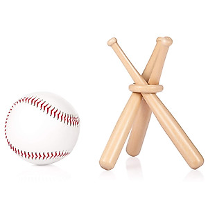Honoson 1 Pack Baseball Stand Baseball Holders for Balls Display Baseball Bat Wooden Display Stand Holder Display Baseball Centerpieces for Tables for Kids and Sports Lover (Wood Color)