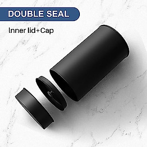 10 packs Tea Tin Canister Tea Tins for Loose Tea Metal Coffee container for ground Coffee Tea Canister 16 oz Round Tin Can with Airtight Double Lids Canister for Kitchen Storage（Black）