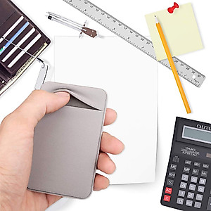 CKANDAY 4 Pack Cell Phone Card Holder with Adhesive Sticker for Back of Phone, Stretchy Fabric Card Sleeves ID Credit Card Pocket Stick On Wallet for Android Smartphones