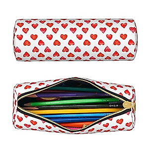 Love Heart Pencil Case Women Pen Pouch Simple Carrying Box for Adult With Smooth Zipper Durable Lightweight for Office Organizer Storage Bag