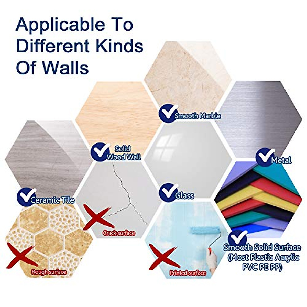 Suction Cup Hooks Pack of 6 Reusable Suction Cup Hooks for Shower Waterproof Bathroom Towel Hooks Max Hold 11lbs Colorful Shower Suction Hooks for Bathroom/Kitchen/Living Room/College Dorm Room