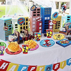 120Pcs Spidey Birthday Decorations, 60 Plates, 30 Napkins and 30 Cups for Spider Birthday Party Supplies