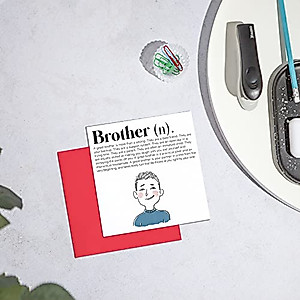 Huxters Brother Birthday Card - Square Happy Birthday Card for Brother - Best Friend‚ Premium Grade Paper Funny Card - Unique Artwork with Inspirational Quote - Includes Cute Envelope (Brother)