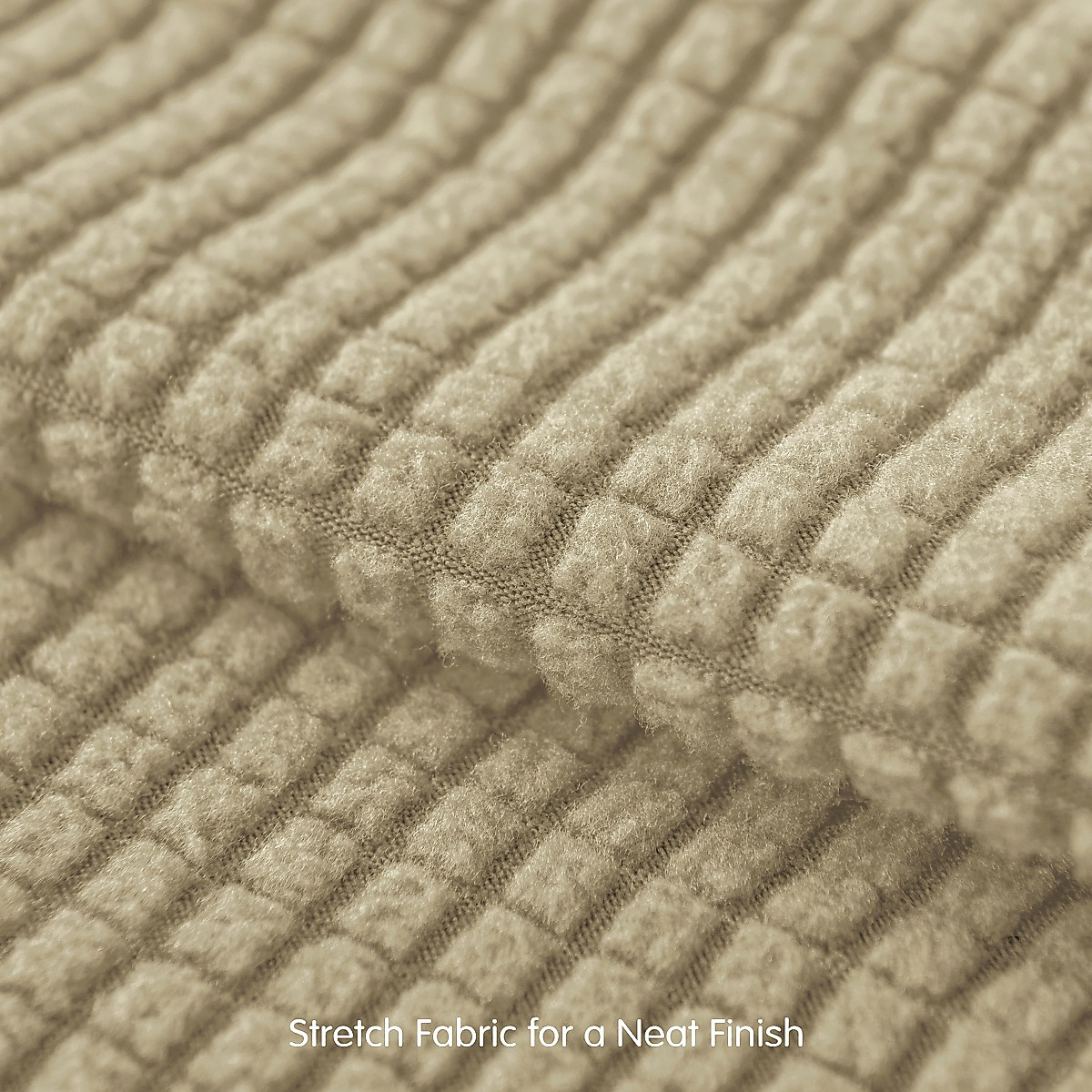 SUBRTEX Stretch Cushion Covers Couch Cushion Slipcovers RV Seat Covers Chair Loveseat Sofa Cushion Protector Spandex Elastic Furniture Protector for Seat (2 Packs, Sand)