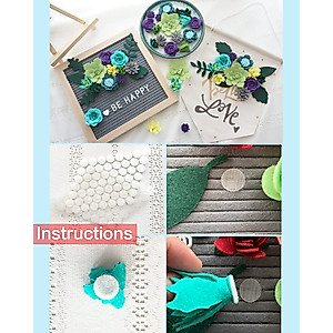 BAZIMA ALICE Felt Flowers and Succulents,Letter Board Accessories, DIY Wreaths, Garland,Baby Shower, Vertical Garden, Create Headbands,40 Felt Flowers and 10 Felt Leaves