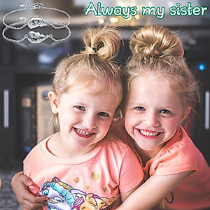 925SterlingSilver Sister Bracelet Set for 2 Plated White Gold Half Heart Friendship Bracelets for Two,Embellished With Zirconia Broken Heart Matching Bracelets 2 Pcs Sets Jewelry Gift for Best