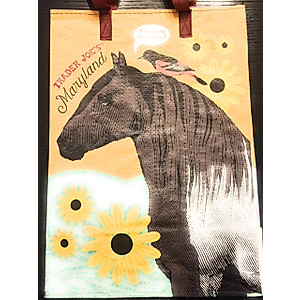 2 MD Trader Joe's Newest reusable bags - tote - Maryland shopping bag Go Green! Horse on it!