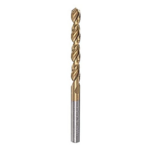 HARFINGTON Twist Drill Bit 6mm Titanium Coated (HSS-E) M42 High Speed Steel 8% Cobalt Straight Shank for Stainless Steel Aluminum Alloy Metal