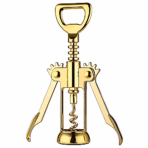 JXS Simple Wing Corkscrew Gold Wine Opener and Beer Opener, Multifunctional Wine Corkscrew Opener