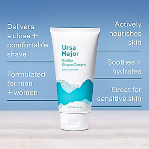 Ursa Major Natural Shave Cream | Non-irritating, Vegan and Cruelty-Free | Formulated for Men and Women | 5.3 ounces