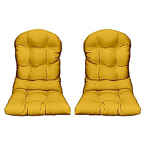 RSH DECOR: Tufted Adirondack Chair Cushion Set of 2 | 42.5” x 21” | All-Weather Spun Fabric | Water and Fade-Resistant | Outdoor Cushions for Patio Furniture | Yellow
