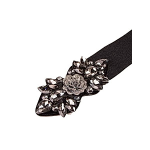 Elastic Casual Flower Dress Belt Slight Stretch