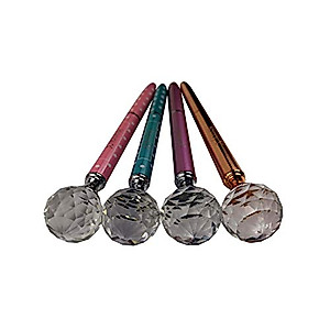 4PCS Crystal Ball Diamond Pen Metal Ballpoint Pen with Big Crystal Diamond Funky Design Queen's Scepter Crown Style Office Supplies 1.0mm Black Ink with Gift Box by Kamay's (Rose+Rose Gold+Pink+Blue)