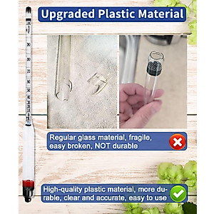 Cimalab Hydrometer Alcohol Meter, Hydrometer Alcohol 0-200 Proof and Tralle Alcohol Hydrometer, Alcohol Proof Tester Hydrometer, Alcohol Tester for Liquor/Moonshine/Spirits/Proofing/Distilled