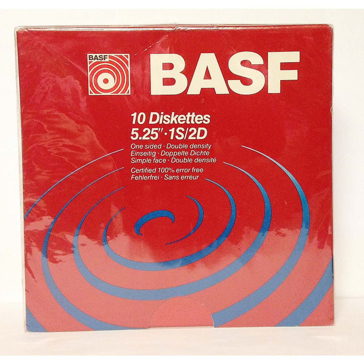 BASF 10 Diskettes 5.25" 1S/2D One Sided Double Density