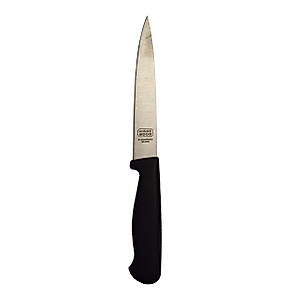 The Kosher Cook Black Kitchen Knife – 6” Steak and Vegetable Knife - Razor Sharp Pointed Tip, Straight Edge - Color Coded Kitchen Tools