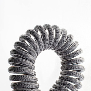 SUEHIODHY 5.9ft Custom Coiled Pilot Cable Type C to USB-A with Detachable Aviation Connector for Mechanical Gaming Keyboard