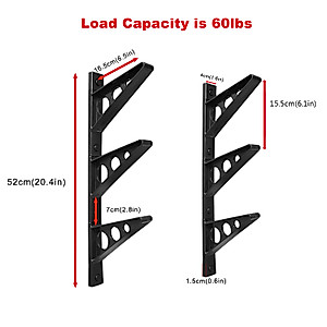 HUIMENG Snowboard Storage Rack Wall Mount Storage Holds 3 Boards Horizontal Multi Ski Wall Rack For Skis/Snowboards/Skateboards/Scooter/Hockey Sticks Ect Home and Garage Storage (OF8322)