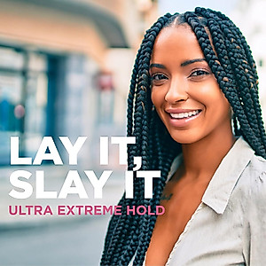 Esha Slick N Slay Braiding Gel - 3-in-1 Ultra Extreme Hold Hydrating & Conditioning Shining Fast Dry Locking Gel for Locs, Twists, Braids, and Edges (PEACH, 17 oz.)