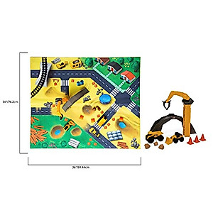 CAT Construction Toys, CAT Little Machines Vehicles Play Mat with Collectible Construction Vehicles, Sensory Toys for Kids Ages 3 and up