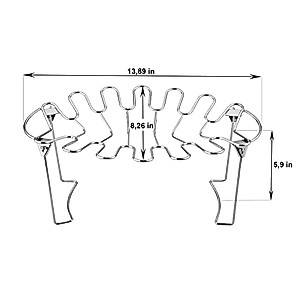 Chicken Leg Rack For Smoker Griller Oven - 12-Slot Fish-Shaped Chicken Wing Rack - Non-Stick, Easy To Use, Dishwasher Safe, Premium Quality Stainless Steel Chicken Rack