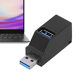 Portable USB Hub, Portable USB Hub High Speed 3 Port Portable Data Hub with Lanyard USB2.0 USB3.0 Interface Computer Supplies for Laptops, PC