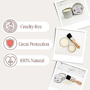 Furniture Wax - 100% Natural Sealant for Chalk Furniture Paint or Raw Wood, Light Protection, Easy to Apply, No Odor, Eco-Friendly - 7 Color Choices - Clear (4 oz)