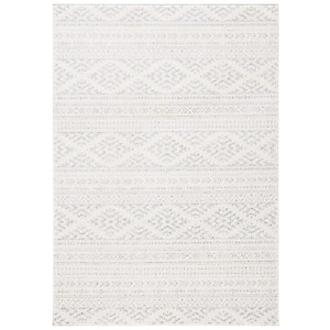 SAFAVIEH Tulum Collection Area Rug - 9' x 12', Ivory & Light Grey, Moroccan Boho Tribal Design, Non-Shedding & Easy Care, Ideal for High Traffic Areas in Living Room, Bedroom (TUL272G)