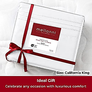Mellanni California King Sheet Set - 4 Piece Iconic Collection Bedding Sheets & Pillowcases - Extra Soft, Cooling Bed Sheets - Deep Pocket up to 16" - Wrinkle, Fade, Stain Resistant (Cal King, White)