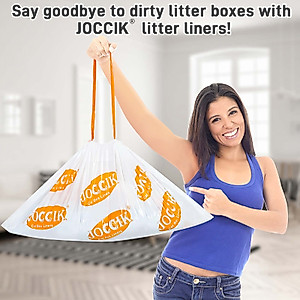 Drawstring Litter Liner Bags Compatible with Automatic Cat Litter Boxes 100 Count Tear Resistant Waste Drawer Liners