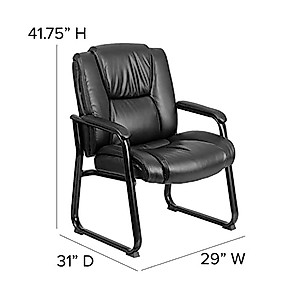 Flash Furniture Reception Chairs | Black LeatherSoft Side Chairs for Reception and Office