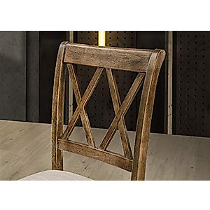 Roundhill Furniture Windvale Cross-Buck Wood 5-Piece Dining Set, Brown