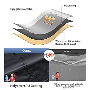 Mrrihand Outdoor Chair Cover, Stackable Patio Chair Cover for Outdoor Furniture Cover Waterproof, Heavy Duty Patio Furniture Covers Fits for 4-6 Stackable Dining Chairs, 25" W× 25" D× 47" H, Black