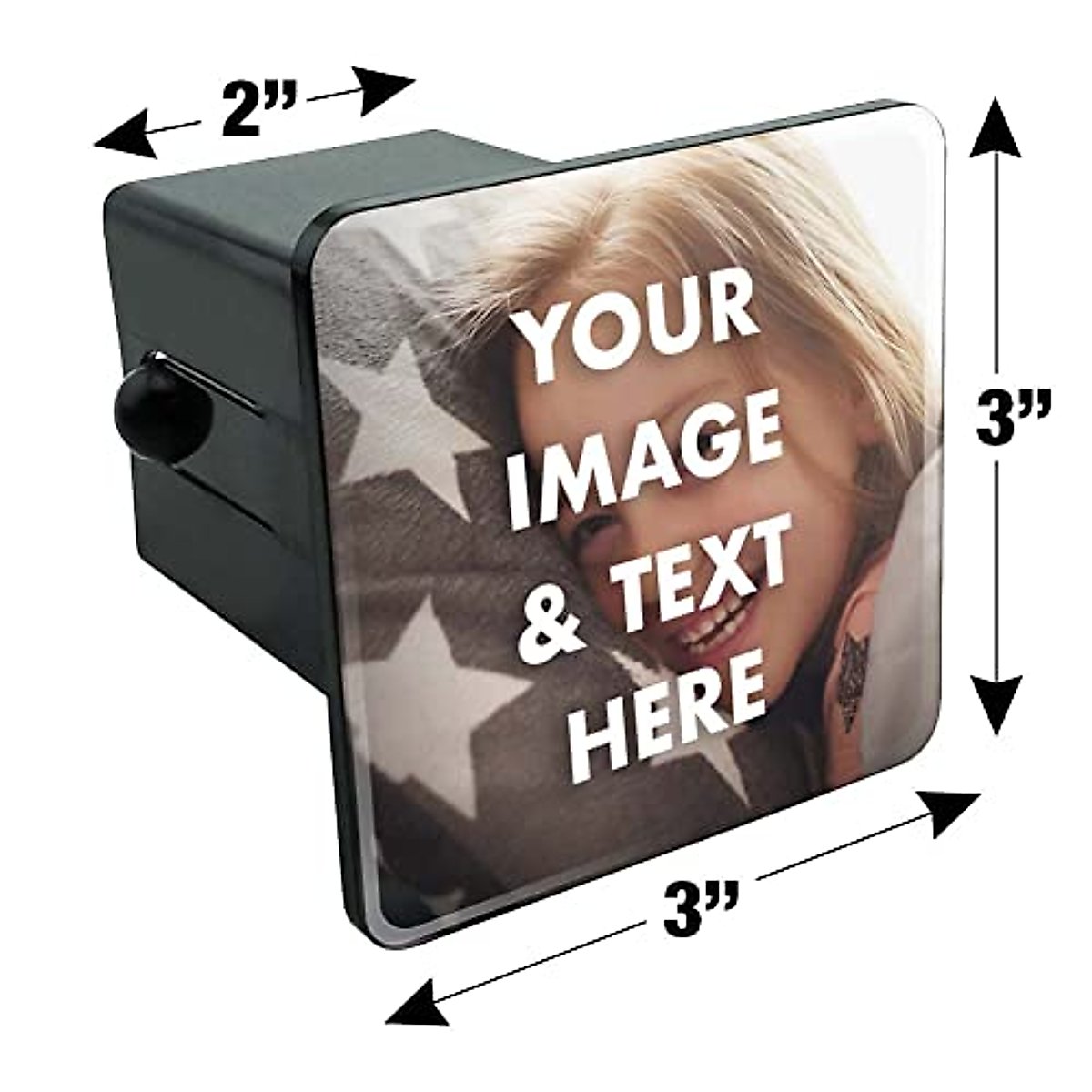 Graphics and More Personalized 2" (2 inch) Tow Hitch Cover | Customize with Your Own Image