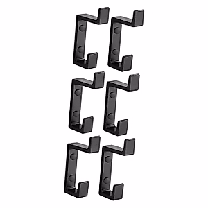 DOITOOL 6 pcs Household for Robe Shelves Heavy Hanger Hook Home Clo Coats Towel Hat Double Modern Key Stylish Bedroom Useful Durable Black Mounted Bathroom Entryway Rack Storage Coat