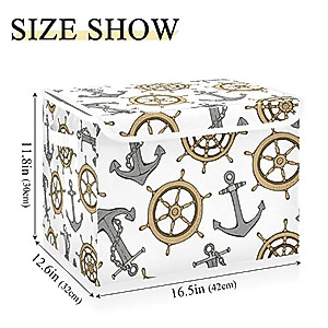 Steering Wheel Anchor Storage Bins with Lids for Organizing Lidded Home Storage Bins with Handles Oxford Cloth Storage Cube Box for Toys