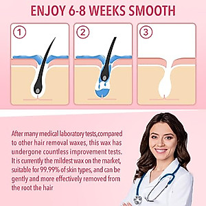 Wax Kit for Hair Removal: Digital Waxing Hot Melts Warmer with Hard Wax Beads for Face Bikini Body Eyebrow Legs Armpit- Hair Remover Machine at Home Facial kit for Women and Men Sensitive Skin