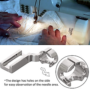 High Shank Ruler Frame Free Motion Darning Foot for Quilting Embroidery- Ruler Presser Foot with Slot Open Fits All High Shank Sewing Machines