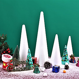 FFchuanhe 20-Pack Craft Foam Cones, Foam Tree Cones, Assorted Sizes Cones Shaped Foam (2.5,4,6,8in), for Arts and Crafts, Christmas Tree, School, Wedding, Birthday, DIY Home Craft Project
