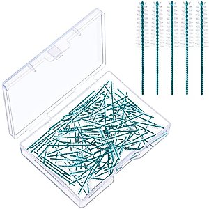 Cowwell Interdental Brush Teeth Soft Dental Picks Tooth Floss Interdental Brush Betweens Interdental Brush Refills White Refills for Tooth Cleaning (Middle, 30 Pieces)