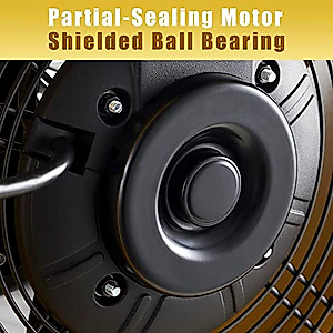 HiCFM 2800 CFM 16 inch High Velocity Turbo Floor Fan With 1/4 HP Motor, Multi-Purpose Portable Air Circulator Wall Mounted for Warehouse, Jobsite, Garage, Commercial or Industrial rooms - UL Listed