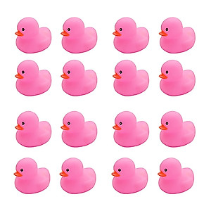 16PCS Pink Rubber Duck Kids Bath Duck Toys ,Squeak Rubber Ducks in Bulk Valentine's Day Rubber Ducks Baby Shower Duck Decorations Party Favors (2.2’’)